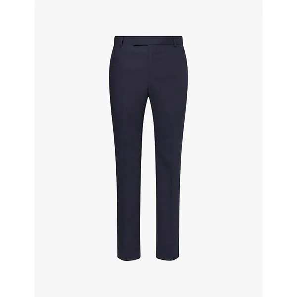 Dunhill Belgravia Pressed-pleat Wool Trousers - Navy
