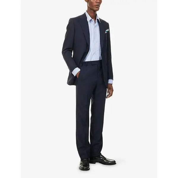 Dunhill Belgravia Pressed-pleat Wool Trousers