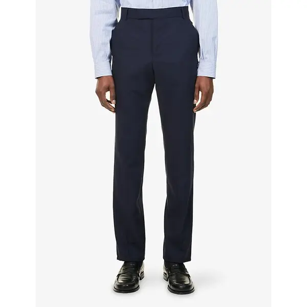 Dunhill Belgravia Pressed-pleat Wool Trousers
