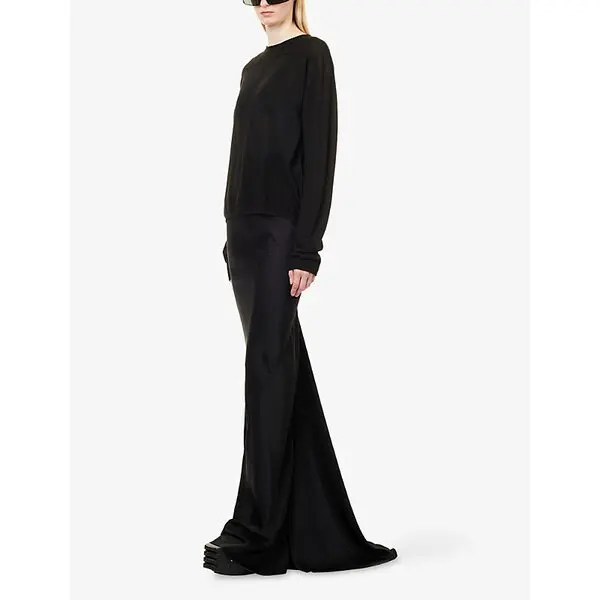 Rick Owens Round Neck Long Sleeve Virgin Wool Jumper
