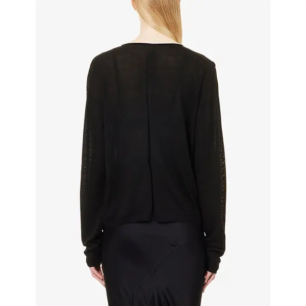 Rick Owens Round Neck Long Sleeve Virgin Wool Jumper