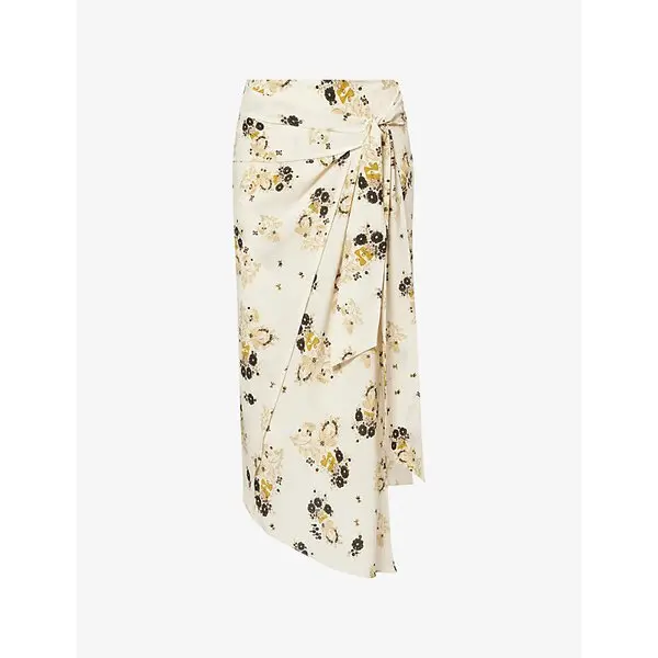 Isabel Marant Étoile Faniry Floral-print Silk-blend Midi Skirt - Ecru