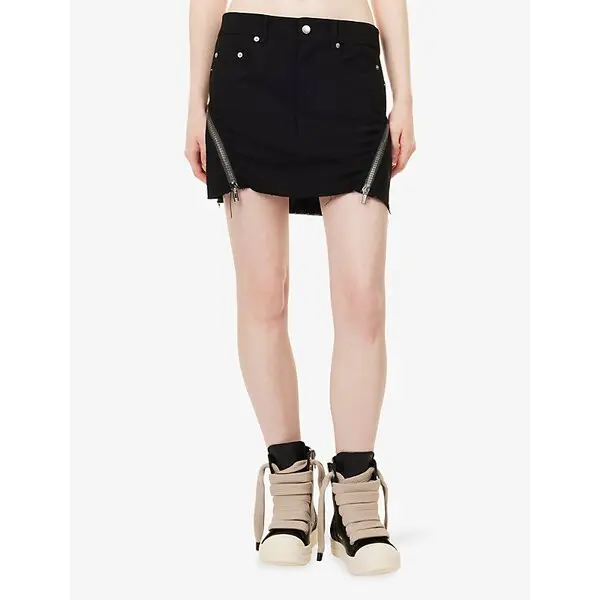 Rick Owens Bolan Banana Denim Mini Skirt - Black