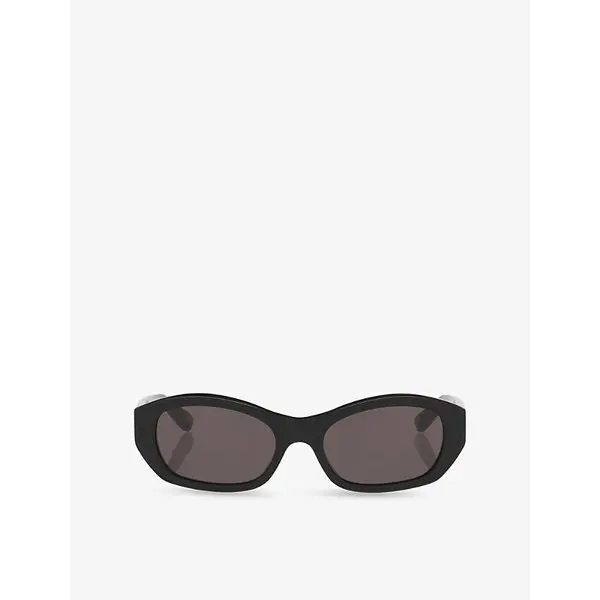 Balenciaga 6e000496 Oval-frame Acetate Sunglasses - Black