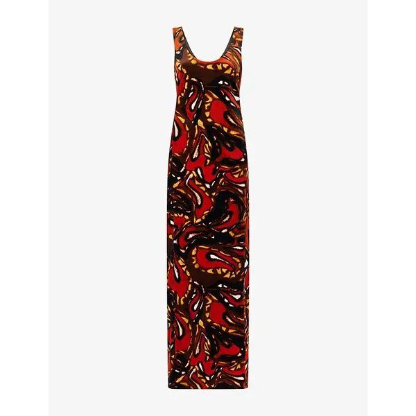 Dries Van Noten Debant Sleeveless Cotton-blend Maxi Dress - Rust