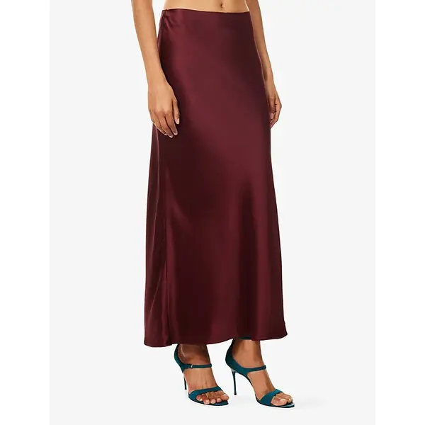 Gabriela Hearst A-line Silk Maxi Skirt - Bordeaux
