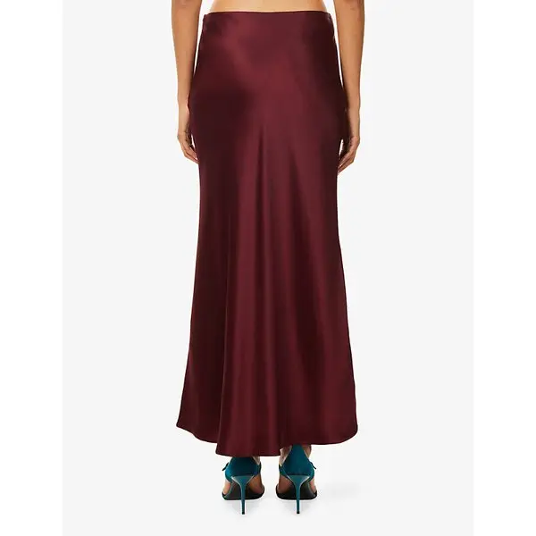 Gabriela Hearst A-line Silk Maxi Skirt - Bordeaux