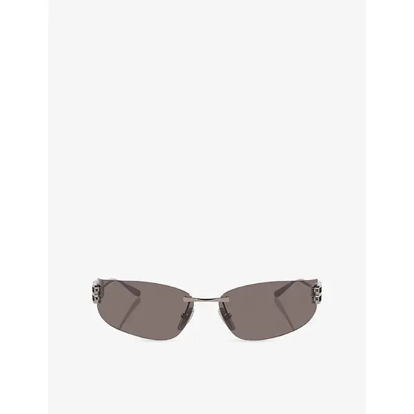 Balenciaga 6e000520 Irregular-frame Metal Sunglasses - Silver