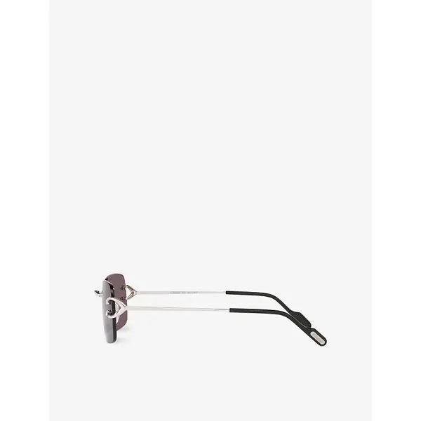 Cartier Ct0330s Rectangle Metal Sunglasses
