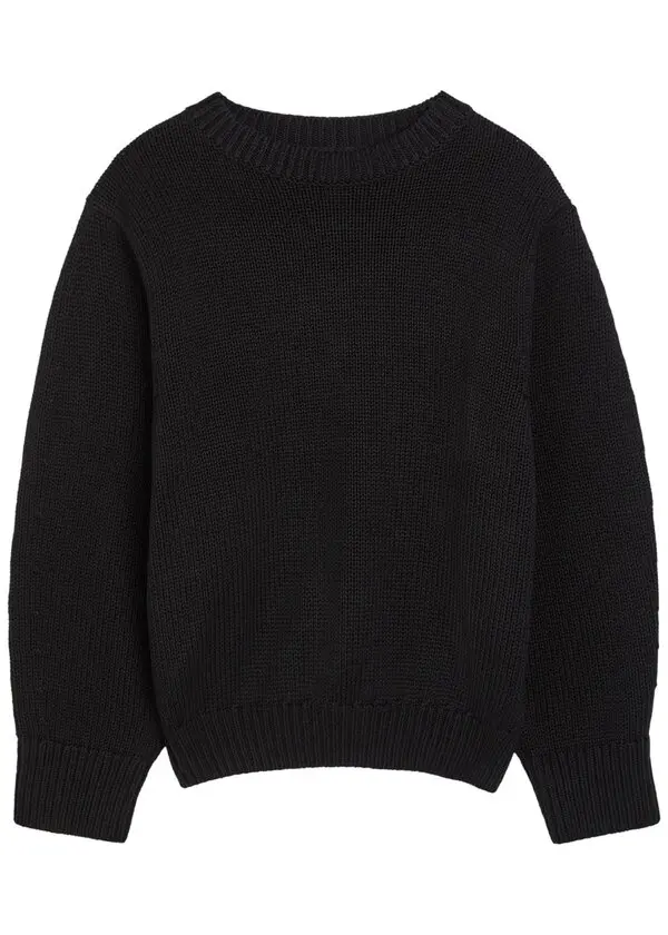 TOTEME Knitted Cotton-blend Jumper - Black