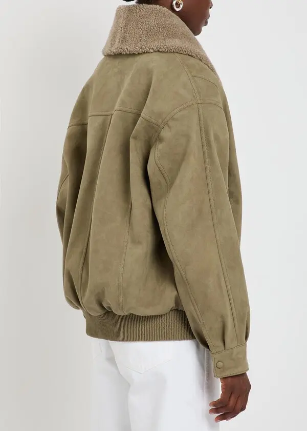 Stella McCartney Plush-trim Wrap Faux Suede Jacket
