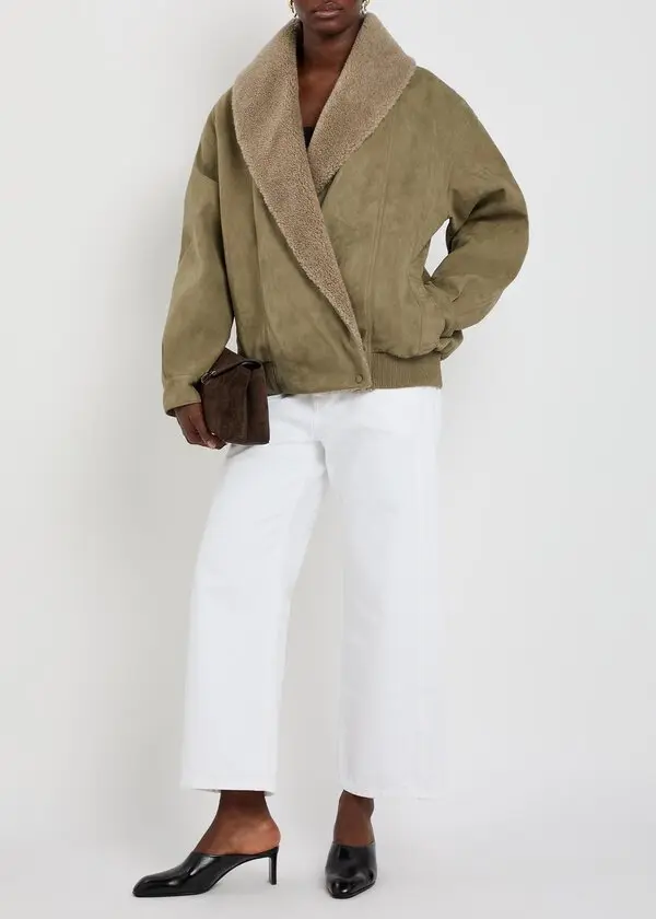 Stella McCartney Plush-trim Wrap Faux Suede Jacket