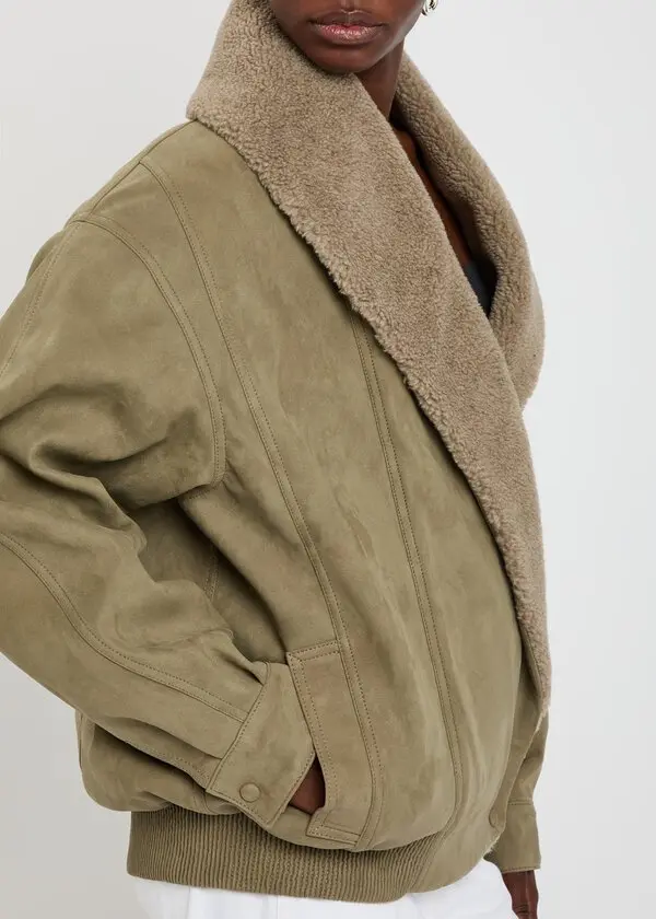 Stella McCartney Plush-trim Wrap Faux Suede Jacket