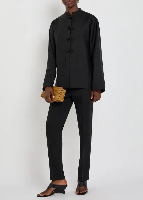 RÓHE Pintuck Cigarette-leg Woven Trousers