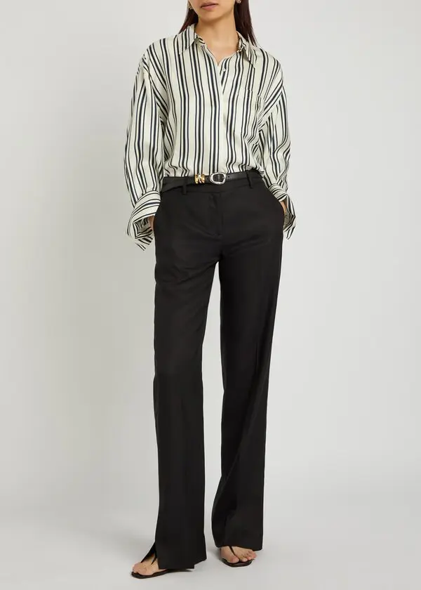 HEIRLOME Petula Straight-leg Silk Trousers