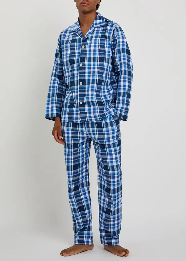 Polo Ralph Lauren Logo-embroidered Checked Cotton Pyjama Set
