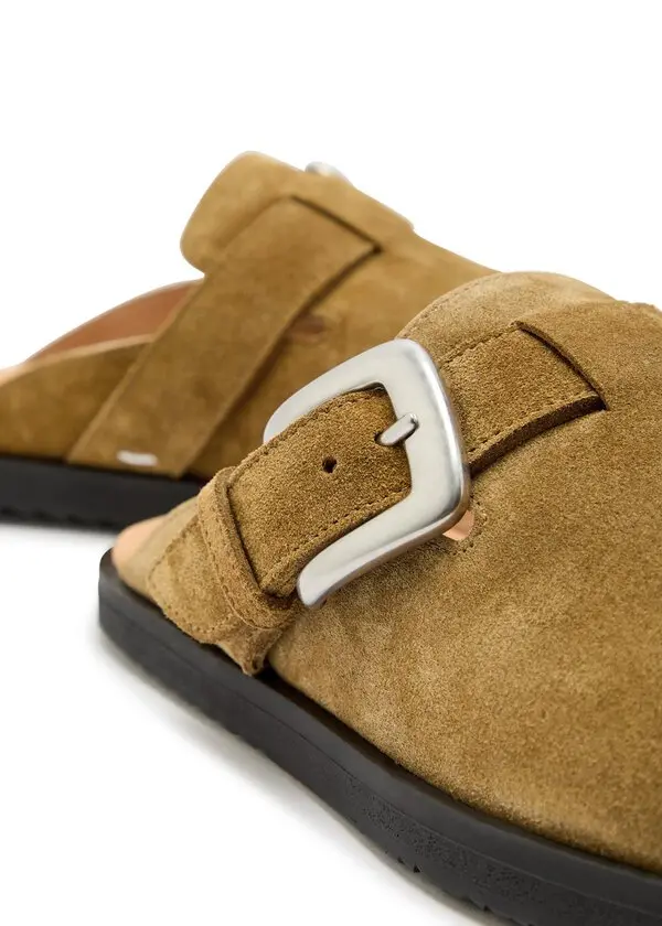 MAISON MARGIELA Tabi Buckle Suede Mules