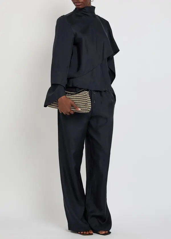 RÓHE Relaxed Straight-leg Silk Trousers