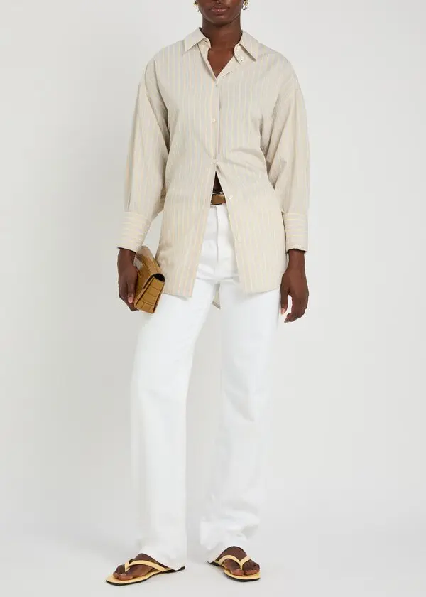 TOTEME Striped Woven Shirt - Yellow