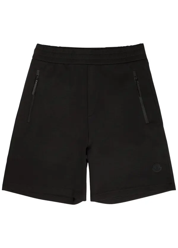 Moncler Logo-appliquéd Cotton-blend Shorts - Black