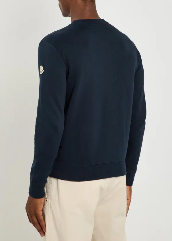 Moncler Logo-embroidered Cotton-blend Jumper