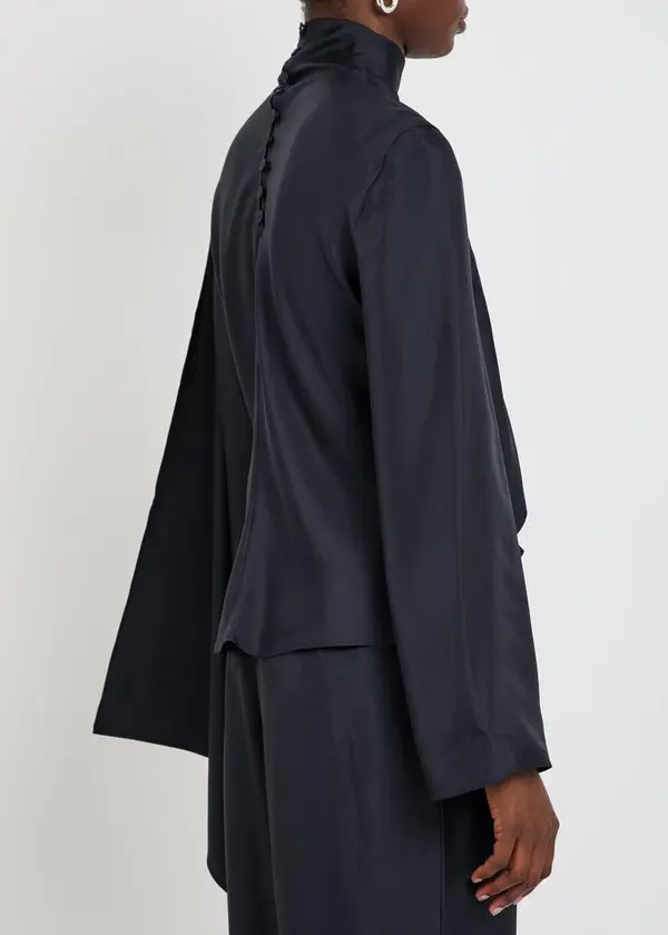 RÓHE Draped Asymmetric Silk Top