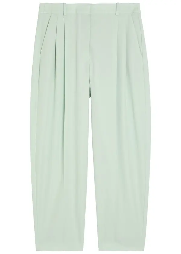 Stella McCartney Pleated Balloon-leg Wool Trousers - Light Blue