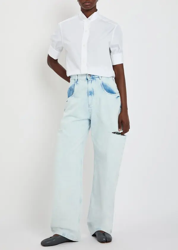 MAISON MARGIELA High-neck Cotton-poplin Shirt