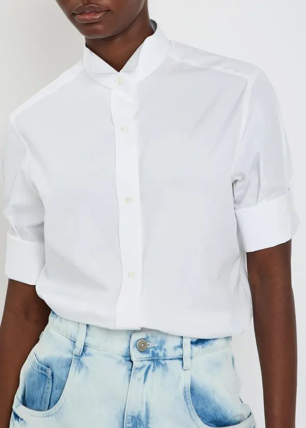 MAISON MARGIELA High-neck Cotton-poplin Shirt