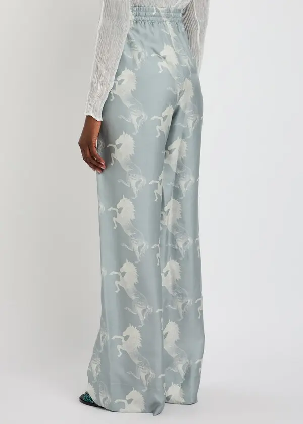 Stella McCartney Printed Wide-leg Silk Trousers