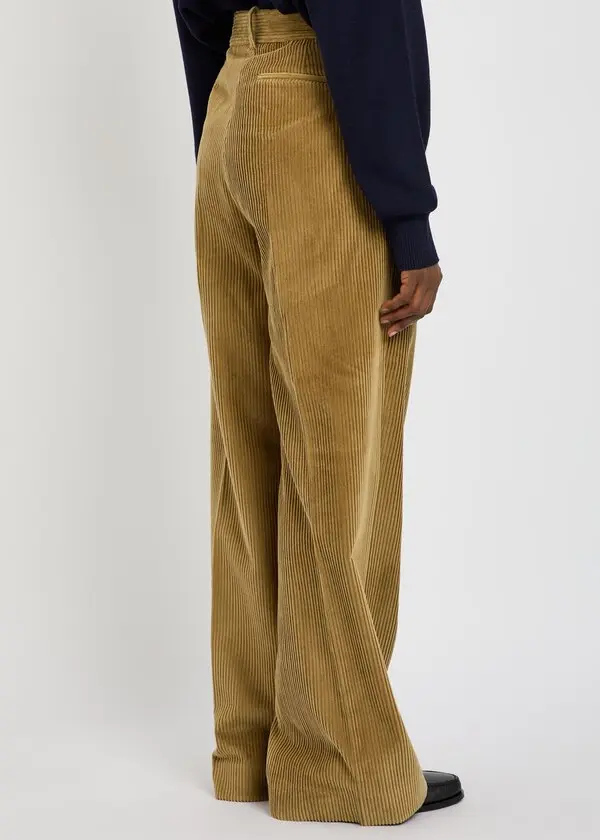 RÓHE Wide-leg Corduroy Trousers - Beige