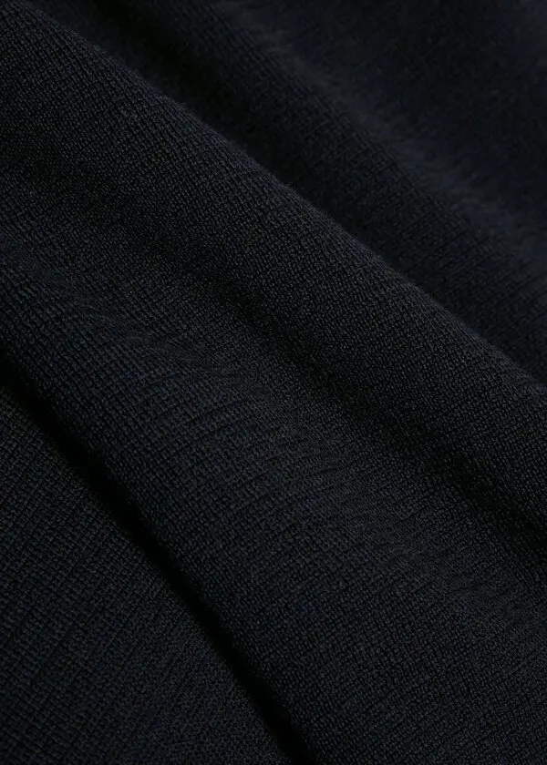 RÓHE Merino Wool Polo Jumper - Navy