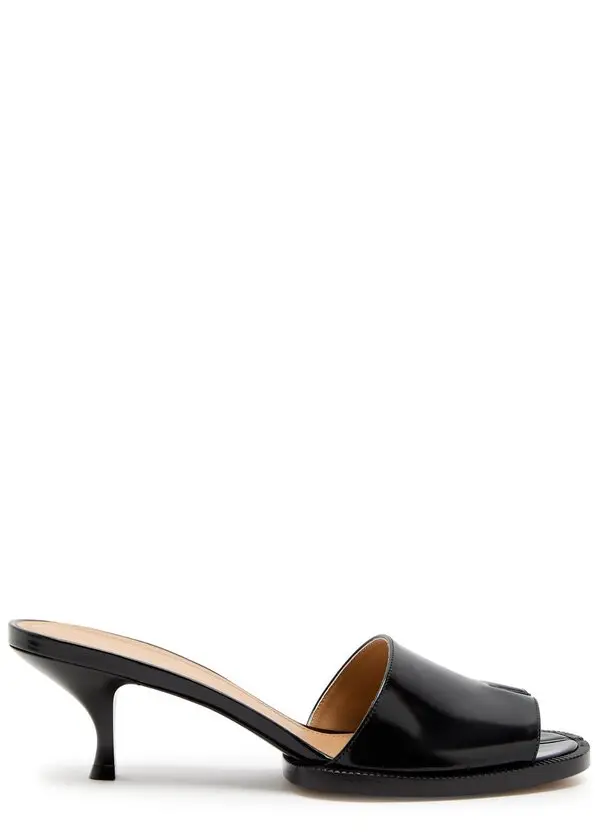 MAISON MARGIELA Tabi City Evening 55 Glossed Leather Mules - Black