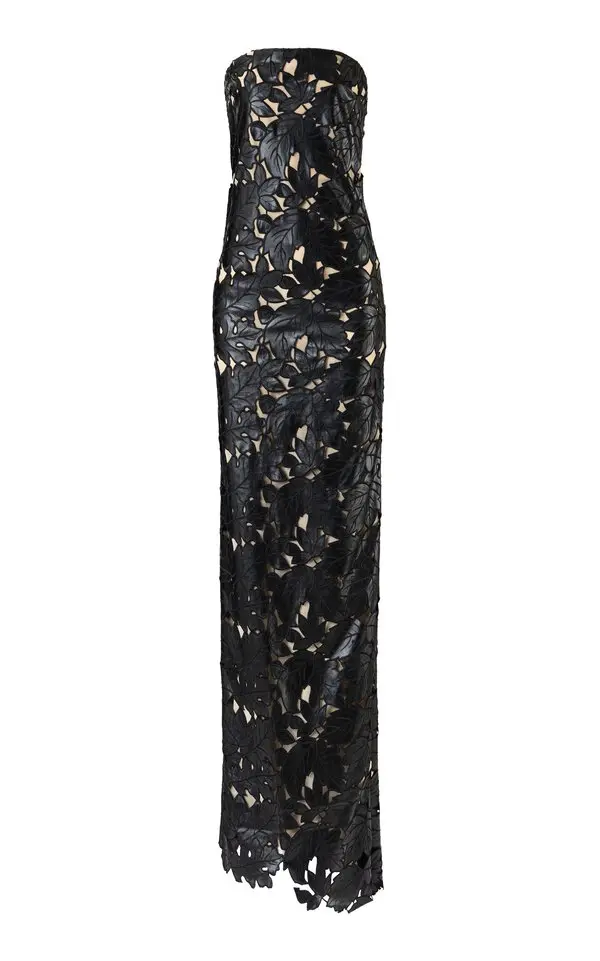LA FUORI Nocturnal Lace Maxi Dress - Black