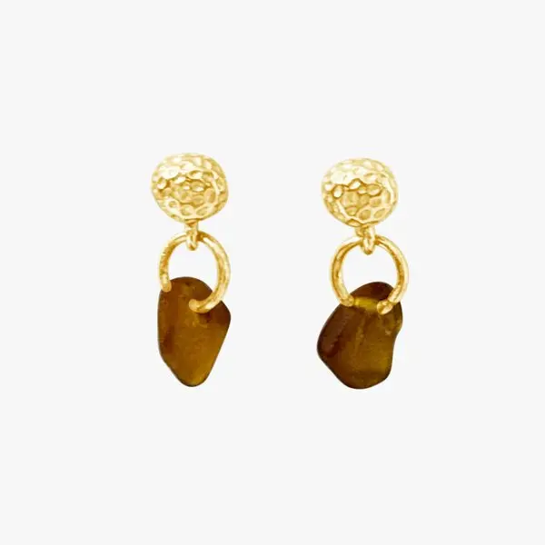 GLASSTYK Kokosdråbe Earrings Gold