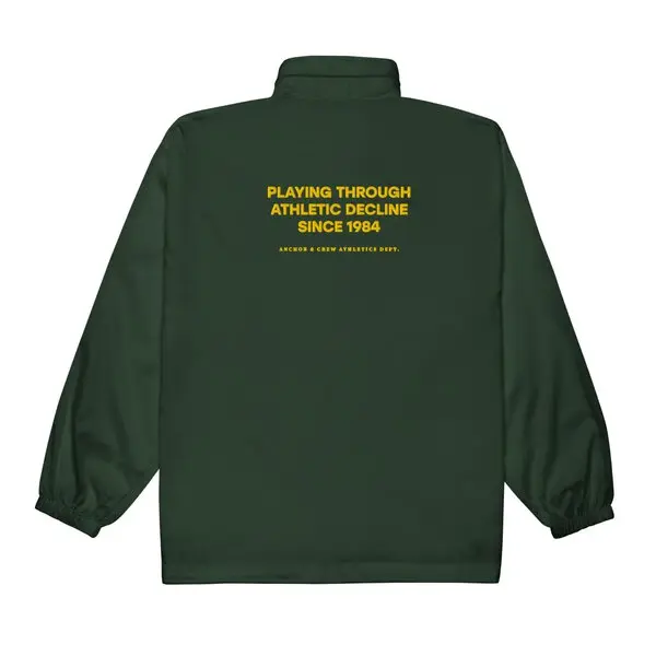 ANCHOR & CREW Forest Athletic Decline Sports Club League Embroidered Windbreaker Coat - Green