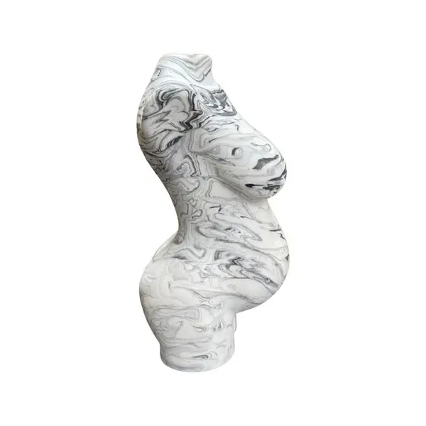 BY SHAX Marbled Pregnant Lady Bust - White