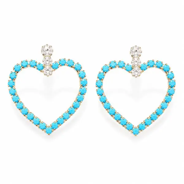 THE PINK REEF Big Love Rhinestone Earring - Blue