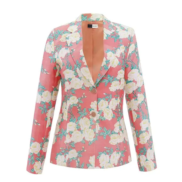 RICHA SHARMA Single Breasted Floral Silk Blazer