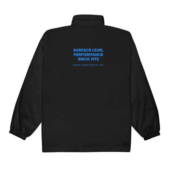 ANCHOR & CREW Surface Level Sports Club League Embroidered Windbreaker Coat - Black