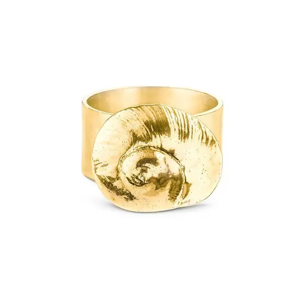 ARIANNE DELANEY Chunky Textured Spiral Shell Ring 18ct Vermeil - Gold