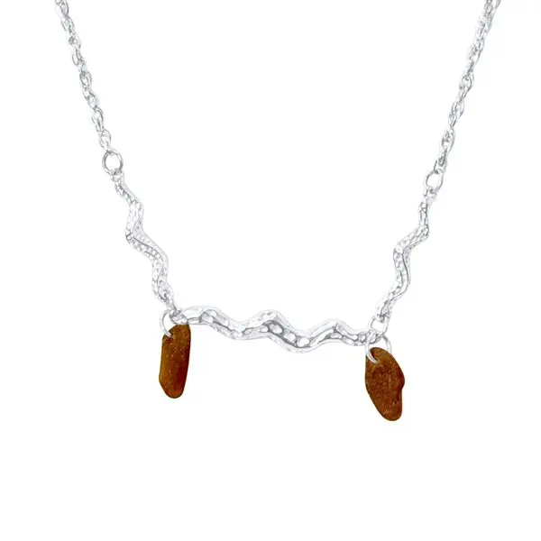 GLASSTYK Kokosbølge Necklace - Brown