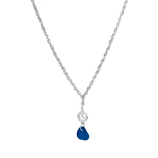 GLASSTYK Havspiral Necklace - Blue