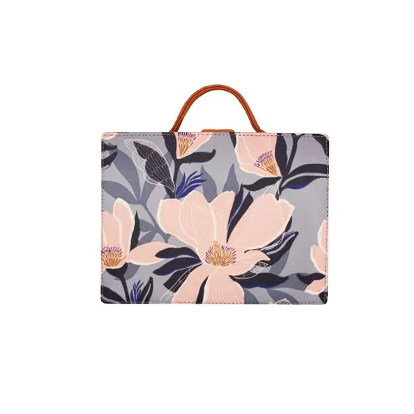 RICHA SHARMA Floral Blooms Mini Briefcase Sling Bag With Vegan Leather - Blue