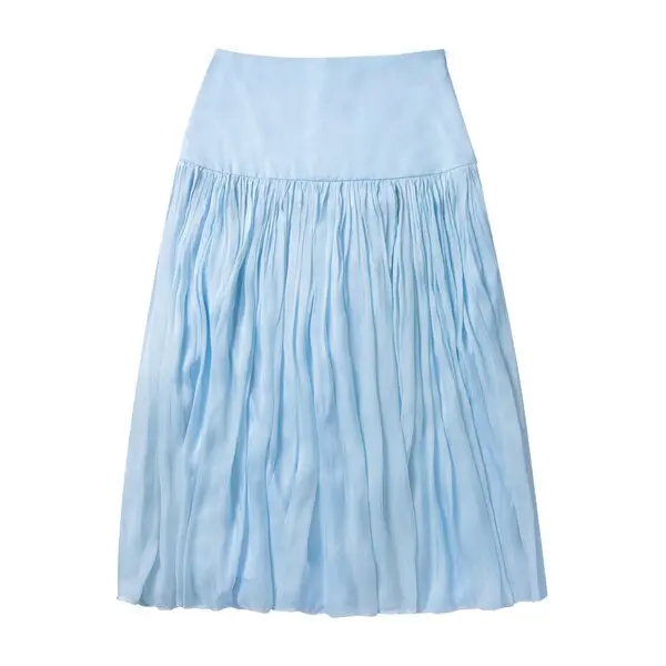 ESCALE Pleated Midi Skirt With Side Slit