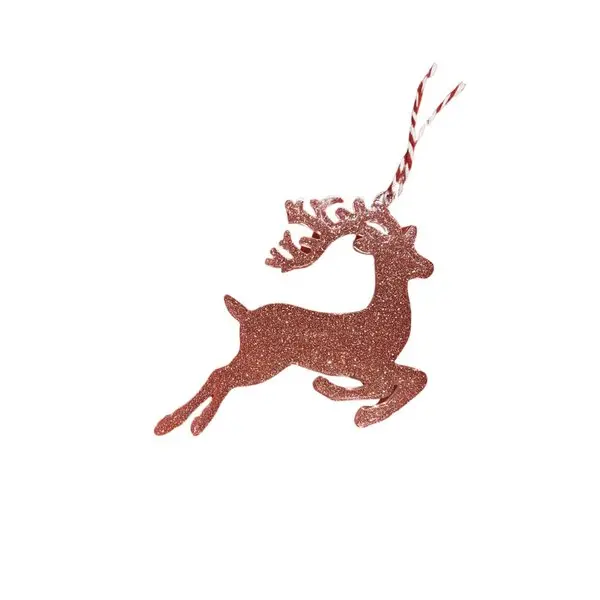 BY SHAX Sparkly Large Reindeer Ornat - Pink