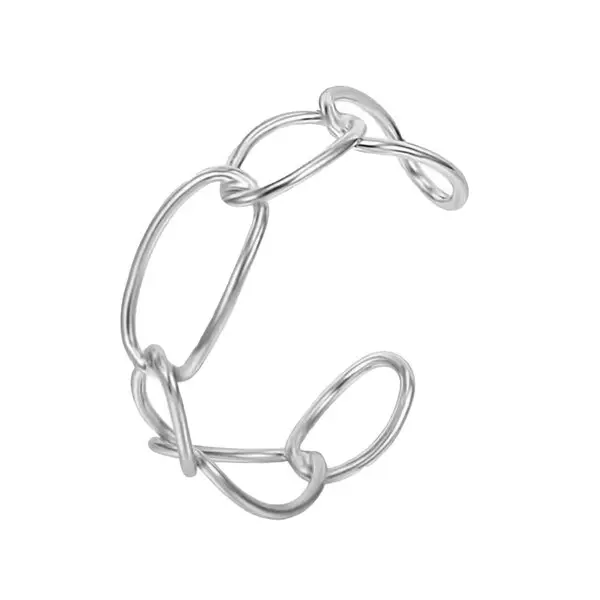 CHANEL JOAN ELKAYAM Chain Bangle Bracelet - Silver