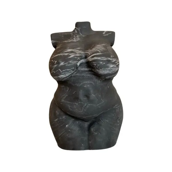 BY SHAX Marbled Curvy Lady Bust - Black