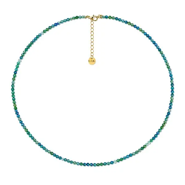 GAJÚ Fira Necklace With Jade And Topaz-inspired Stones - Green/blue