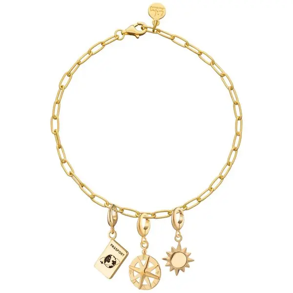 LILY CHARMED Plated Holiday Oval Link Charm Bracelet - Gold